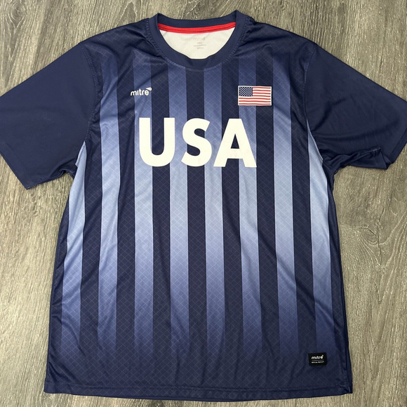 Mitre | Shirts | Mitre Usa Xl Soccer Jersey Short Sleeve Blue On Blue ...